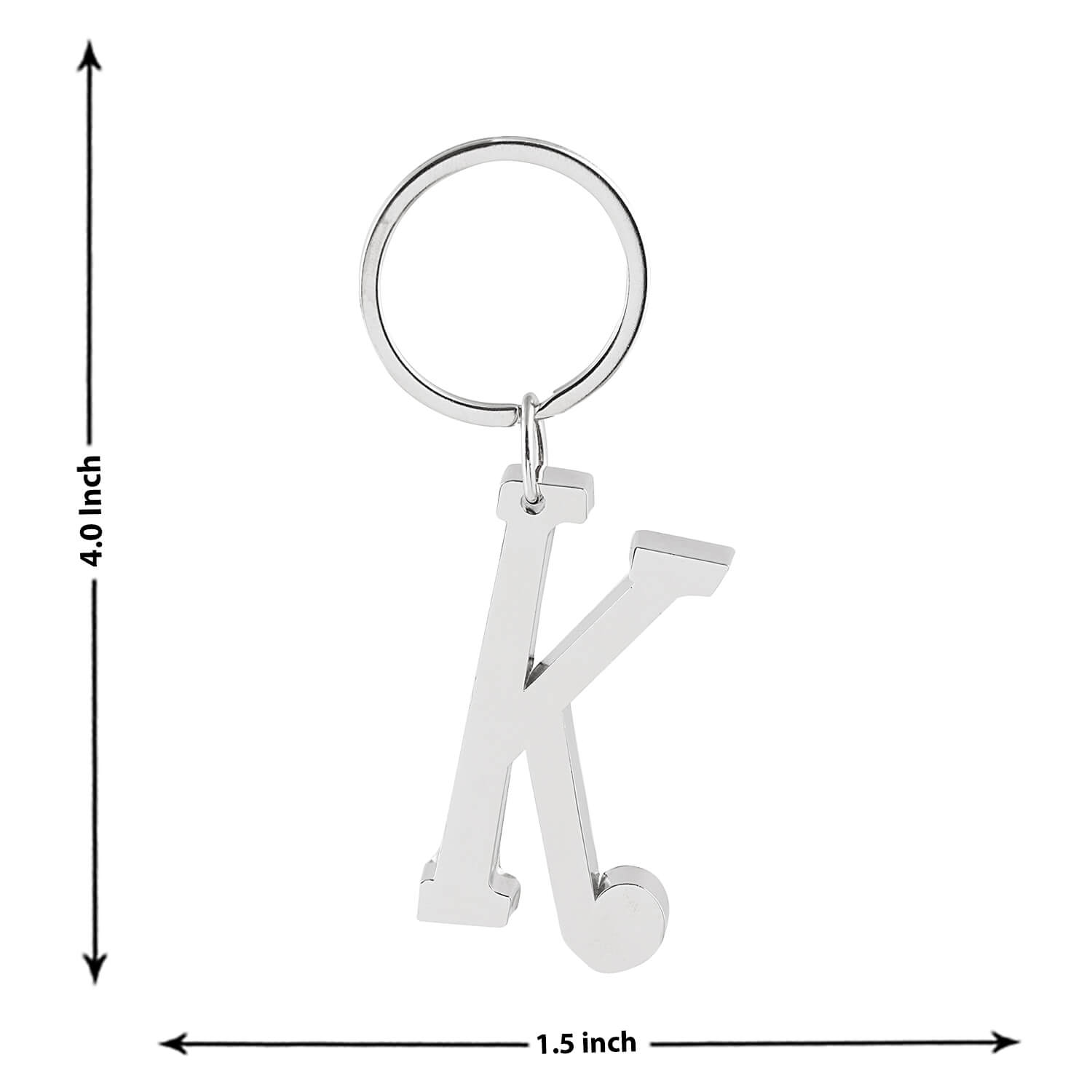 K Letter/Alphabet Big Size Premium Metallic Key Chain - Shubheksha